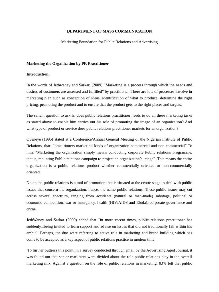 Marketing Foundation For Mass Comm | PDF | Target Audience | Digital ...