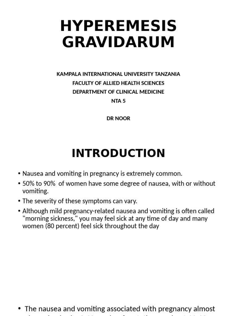 Hyperemesis Gravidarum | PDF | Nausea | Vomiting