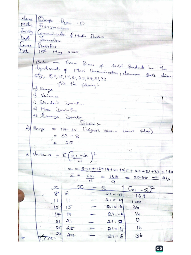 Statistics Assignment 2 | PDF