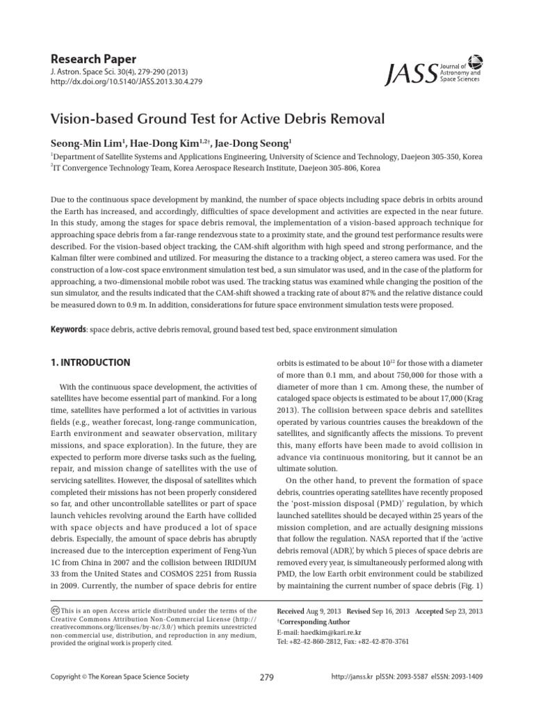 Vision-Based Active Debris Removal Test | PDF | Space Debris | Satellite