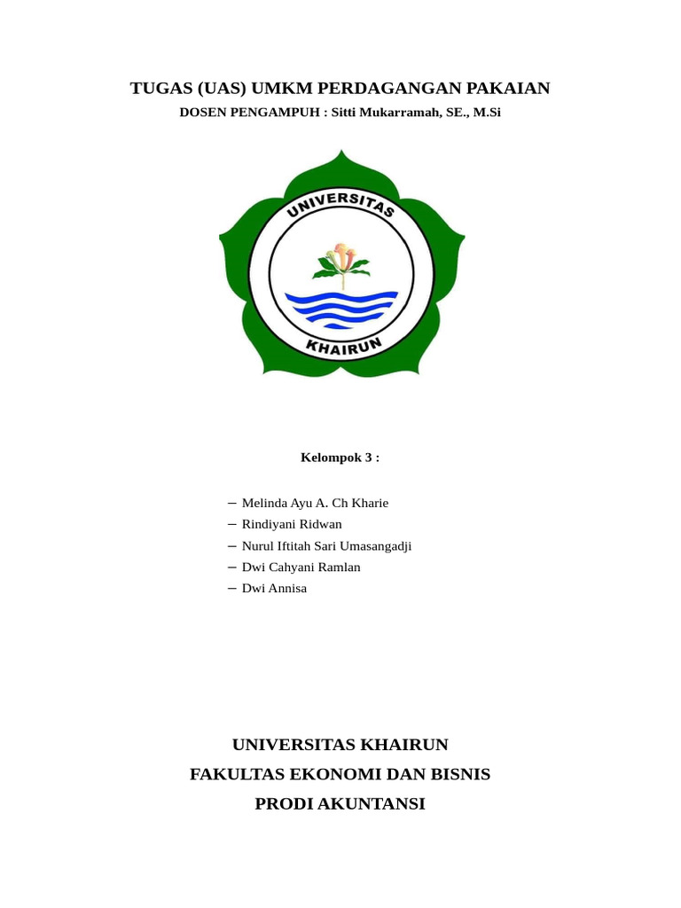 Tugas Uas Umkm (1) - Pengganti Uas Untuk Mata Kuliah Umkm. Membuat Makalah | PDF