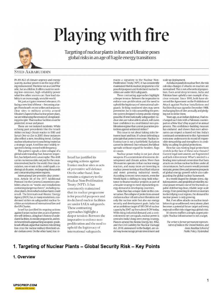 Current Affairs - IE Explained - 19 June 2025 | PDF | Nuclear ...