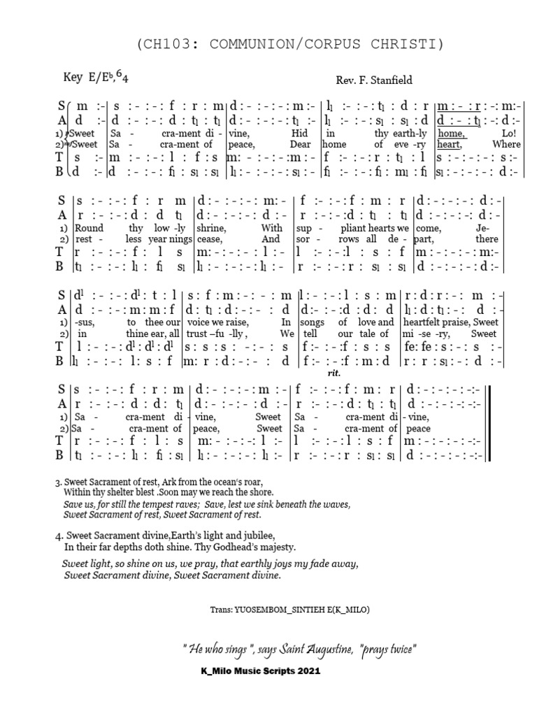 950 - Sweet Sacrament Divine (Communion) | PDF | Eucharist | Christian ...