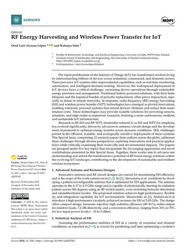 RF Energy Harvesting and Wireless Power Transfer F | PDF | Internet Of ...