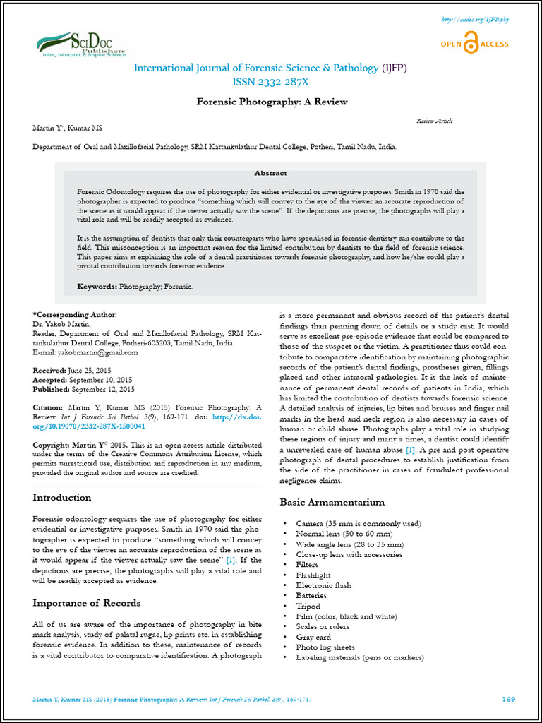 Forensic Photography in Dentistry Review | PDF | Digital Photography ...