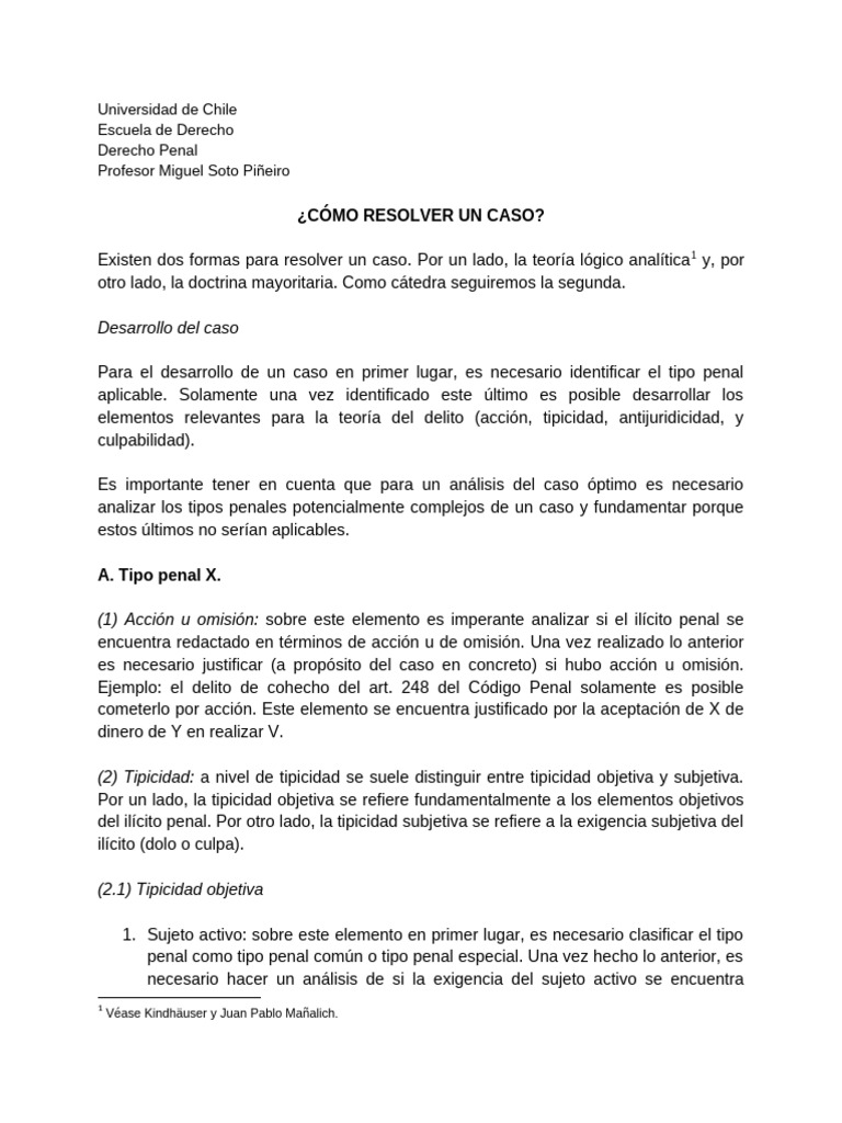 Como Resolver Un Caso | PDF | Intención (Derecho Penal) | Derecho penal