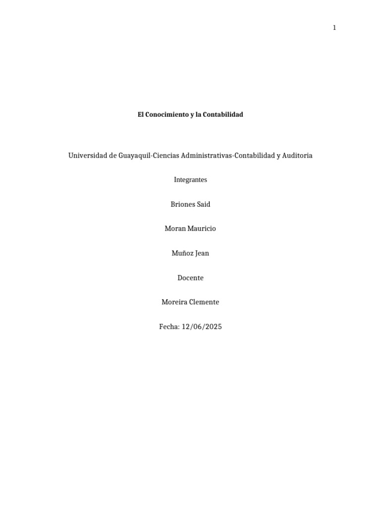 El Conocimiento y La Contabilidad EXTENDIDO | PDF | Contabilidad | Conocimiento