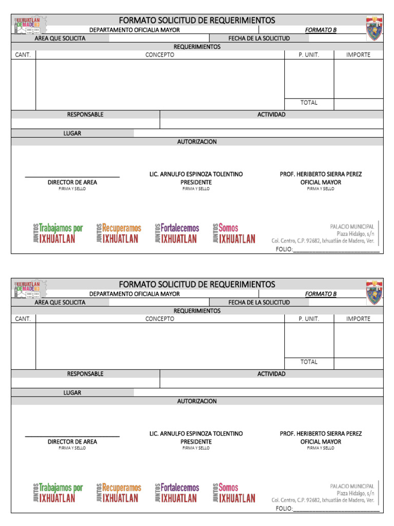 Formato B - Requerimiento | PDF