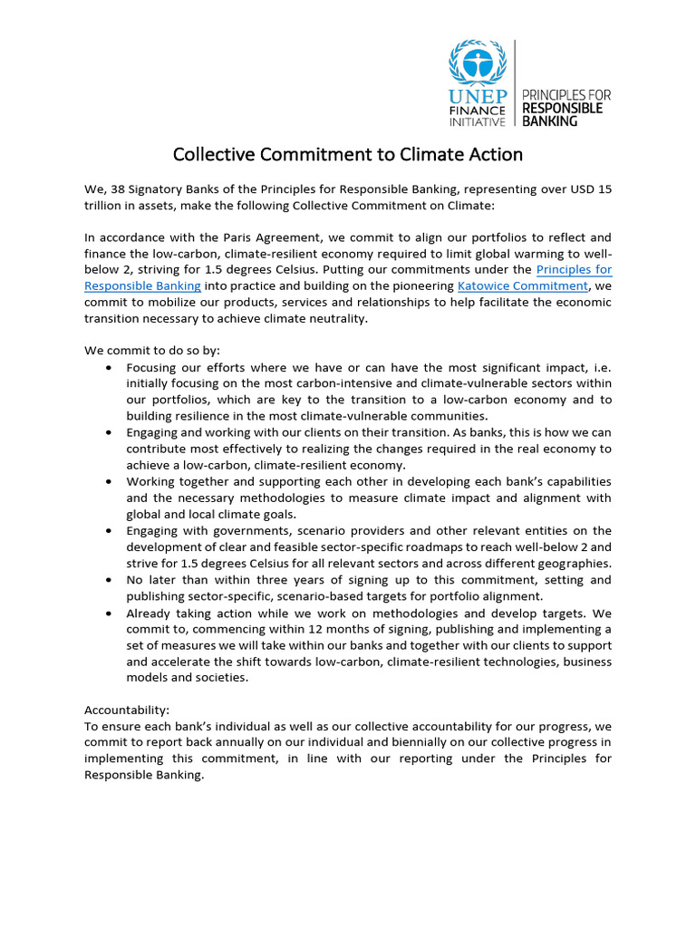 Collective Commitment to Climate Action | PDF | Climate Change ...