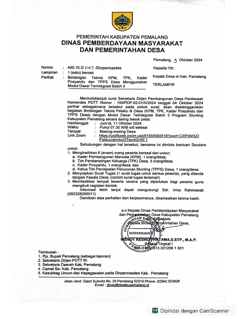 Bimtek KPM, TPK, Kader Posyandu Dan TPPS Desa Menggunakan Modul Dasar Terintegrasi Batch 3 | PDF