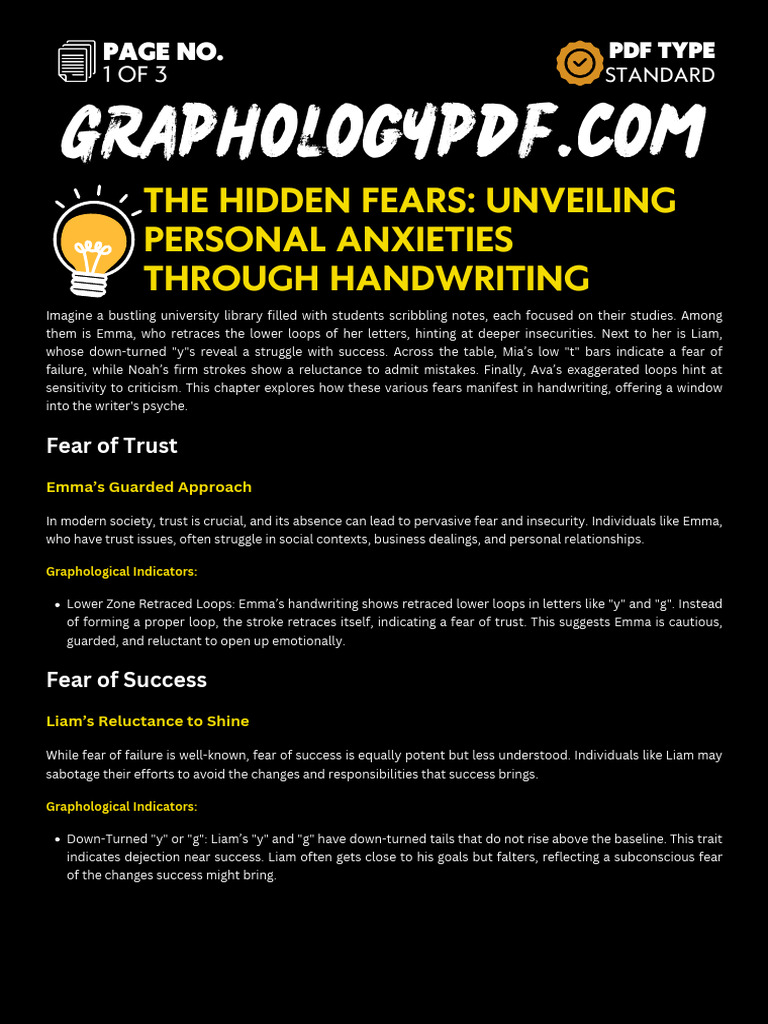 The Hidden Fears - Unveiling Personal Anxieties Through Handwriting ...