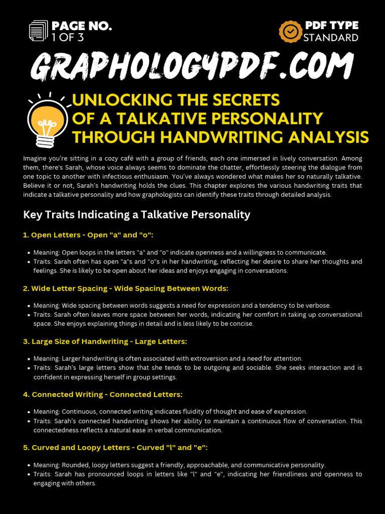 Unlocking The Secrets of A Talkative Personality Through Handwriting ...