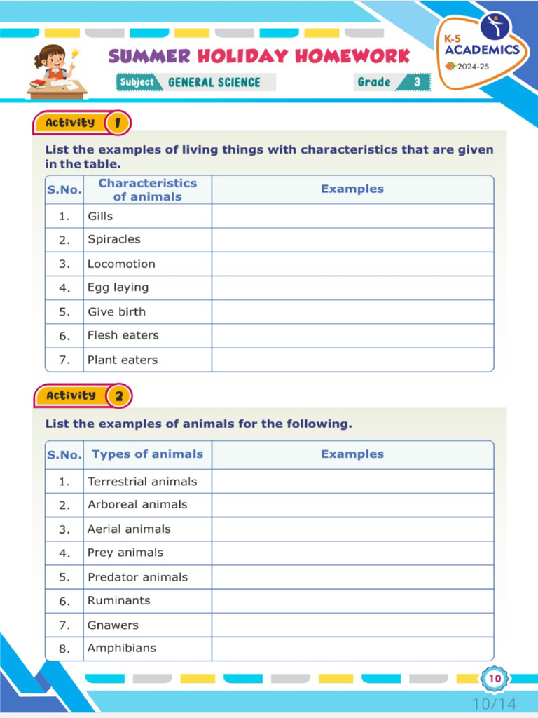 Grade 3 General Science Homework Guide | PDF