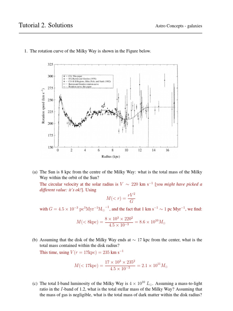 DL Concepts Galaxies 23 24 Tutorial2 Solutions | PDF | Milky Way | Galaxy