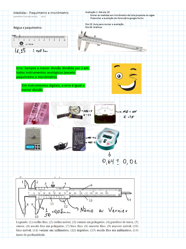Medidas - Paquímetro e Micrômetro | PDF