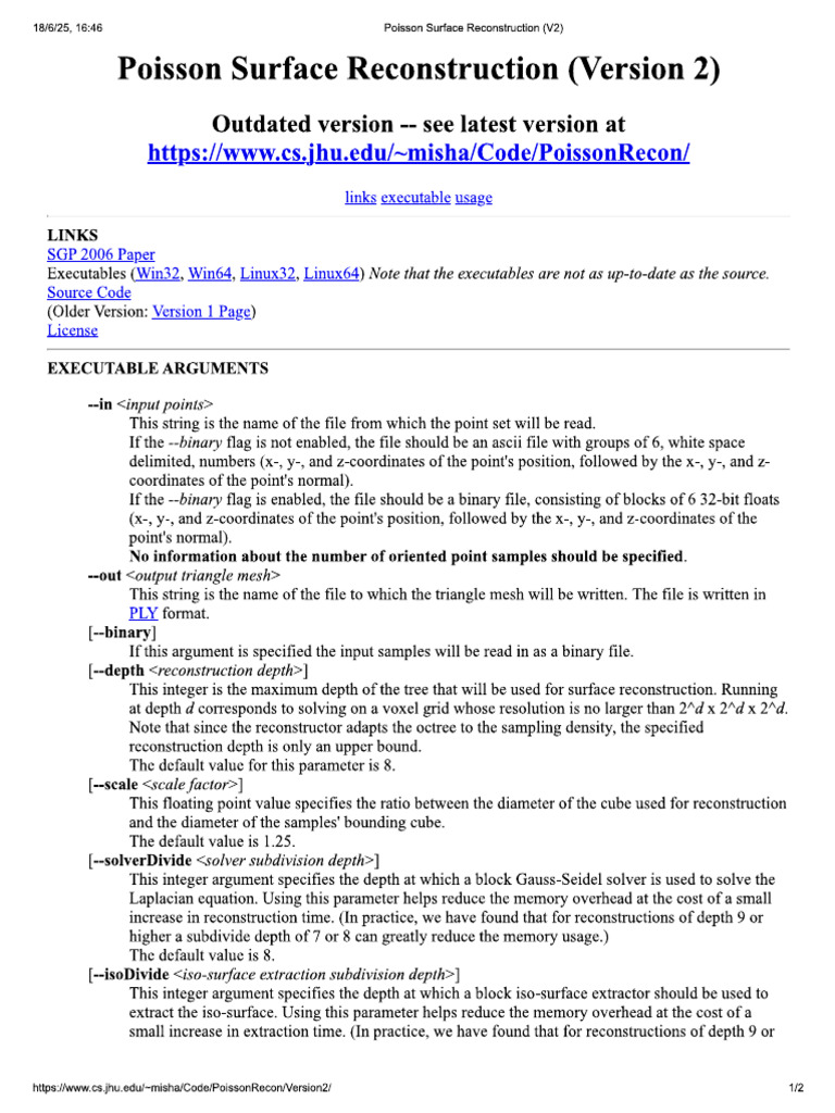 Poisson Surface Recontruccion | PDF
