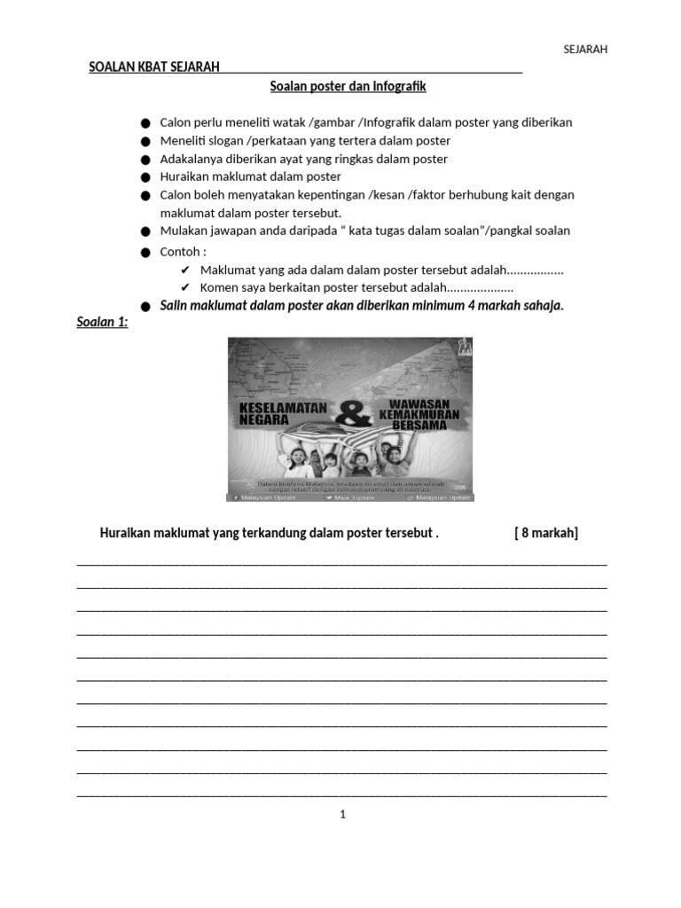 Sejarah F5 Soalan Kbat - Infografik | PDF