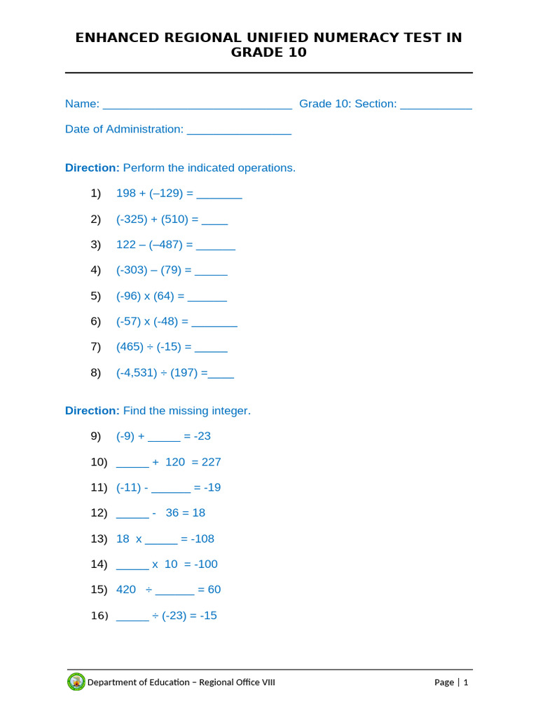 Grade10 Final Erunt Pretest | PDF