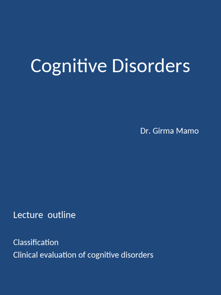 Overview of Cognitive Disorders | PDF | Dementia | Alzheimer's Disease