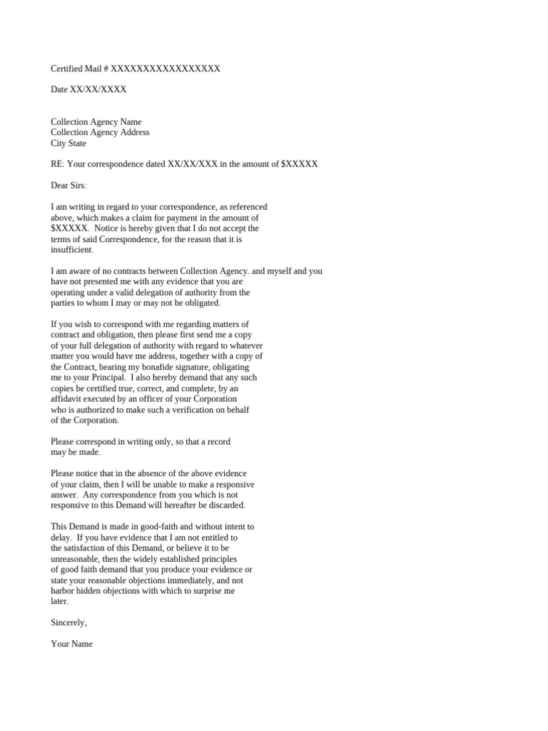 Debt Validation Letter Template | PDF