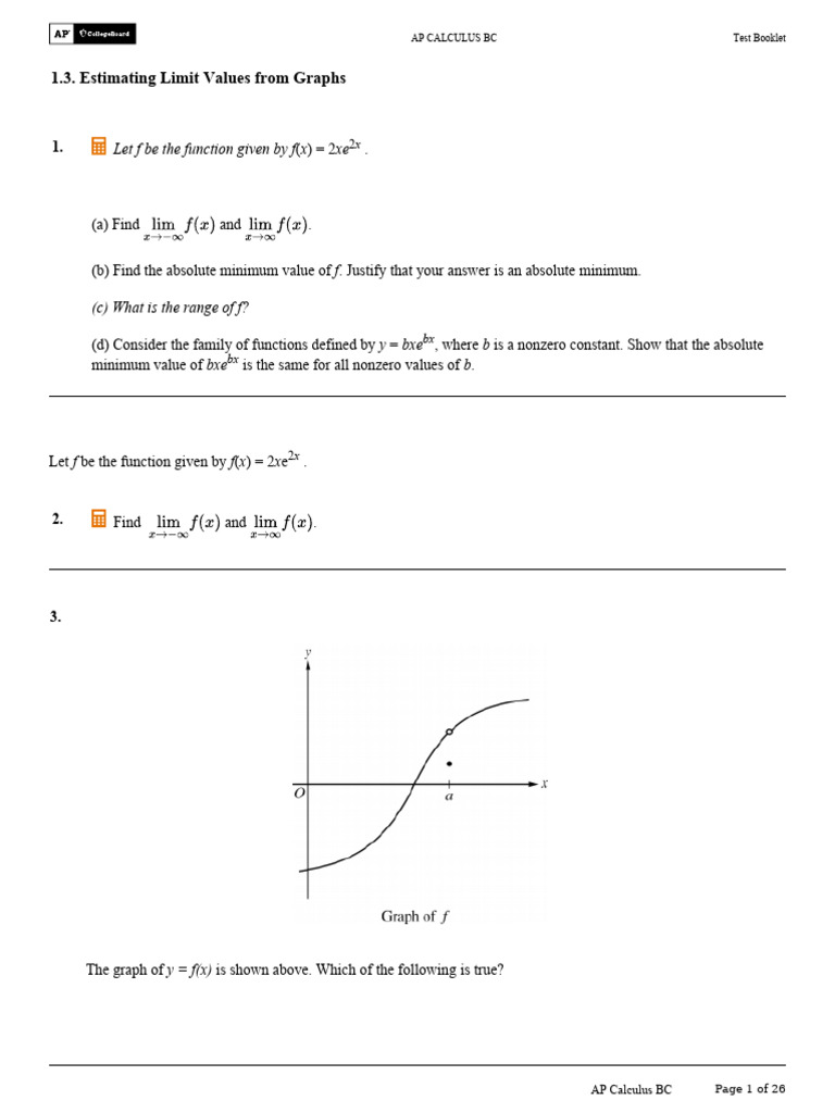 1.3. Estimating Limit Values From Graphs | PDF | Function (Mathematics) | Real Number