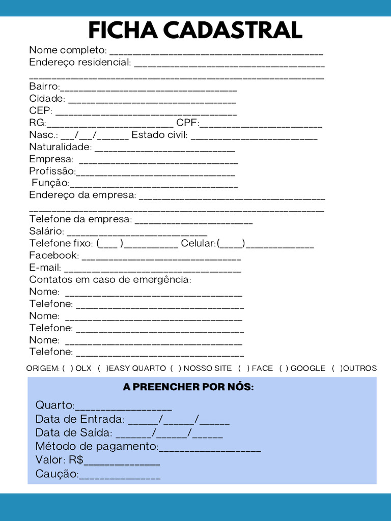 Ficha Cadastral Inquilino - Cópia | PDF
