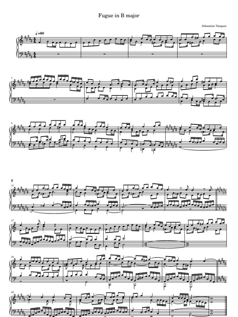 Fugue in B Major (Sebastián Vásquez) (Apaisada) | PDF