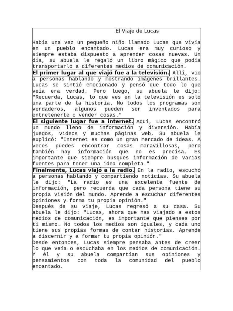 El Viaje de Lucas | PDF