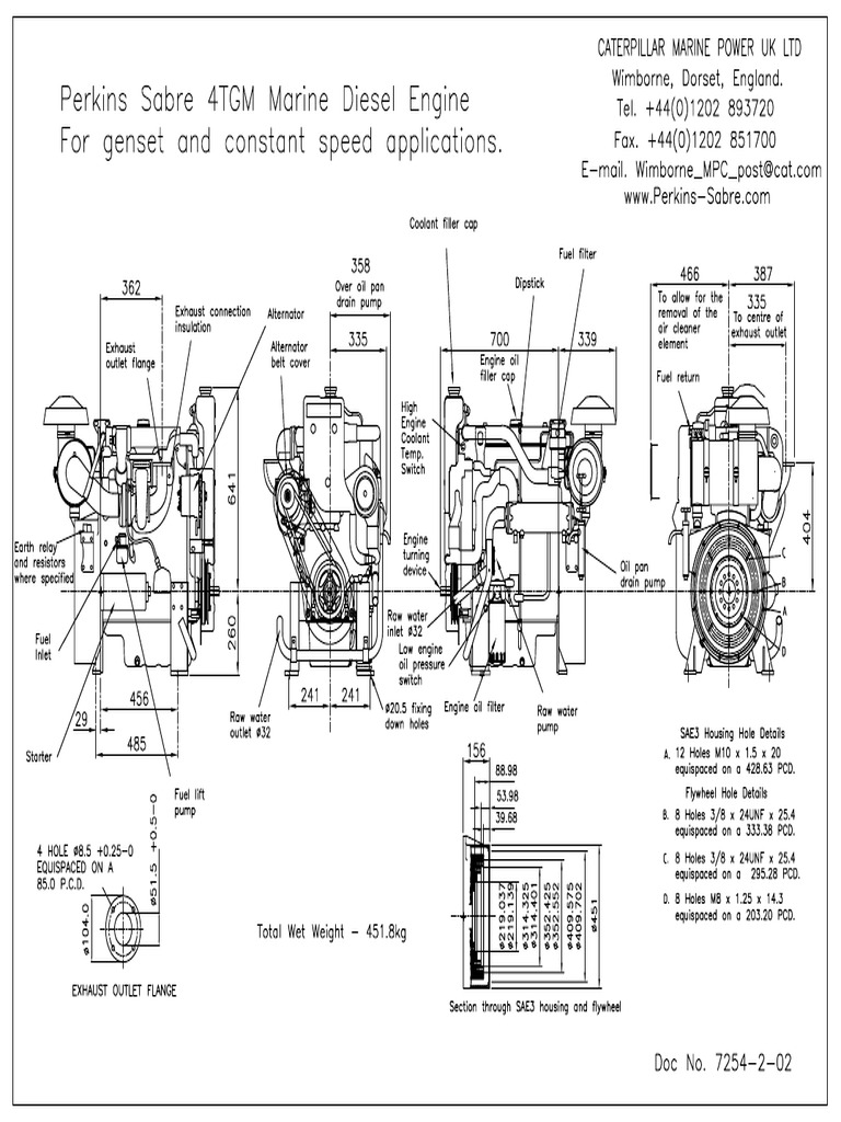 Perkins 4TGM Installation Drawing | PDF