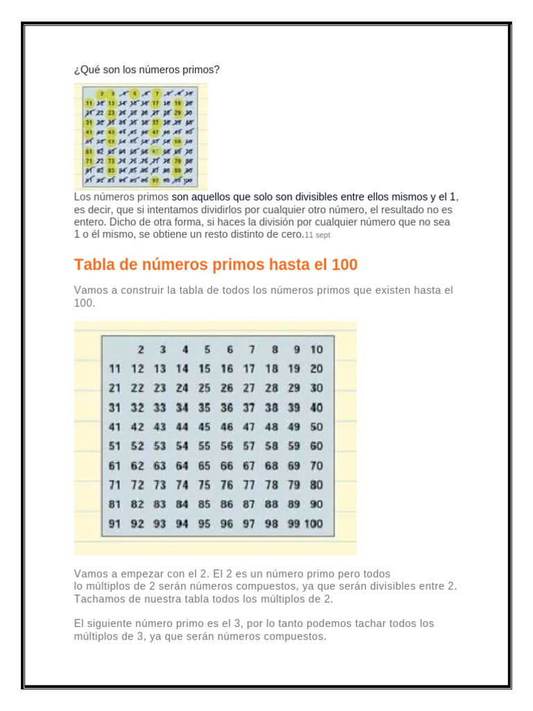 Qué Son Los Números Primos ANGELA | PDF | División (Matemáticas ...
