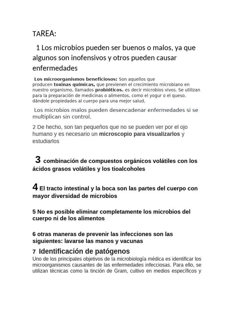 Microbios: Beneficios y Riesgos en Salud | PDF