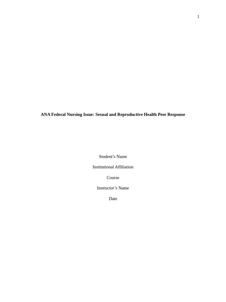 Peer Response Sandra ANA Federal Nursing Issue | PDF