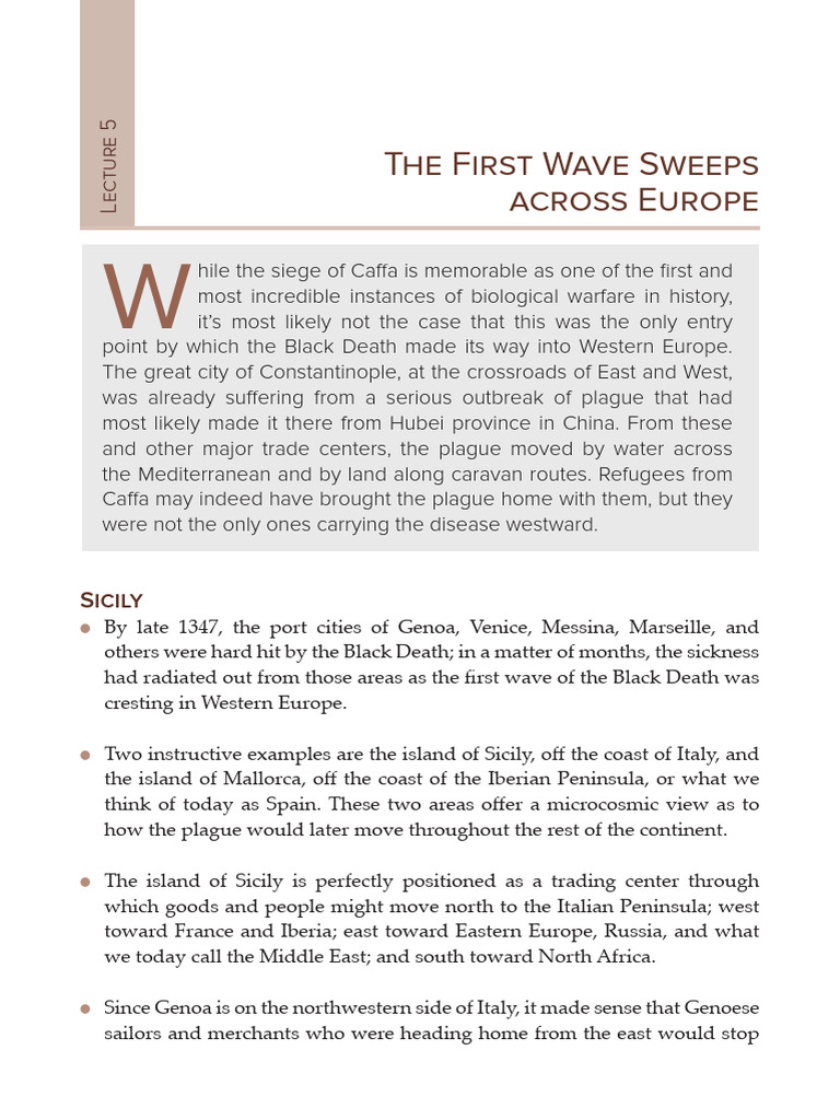 Dorsey Armstrong - Lecture 05 - The First Wave Sweeps | PDF | Black Death | Iberian Peninsula