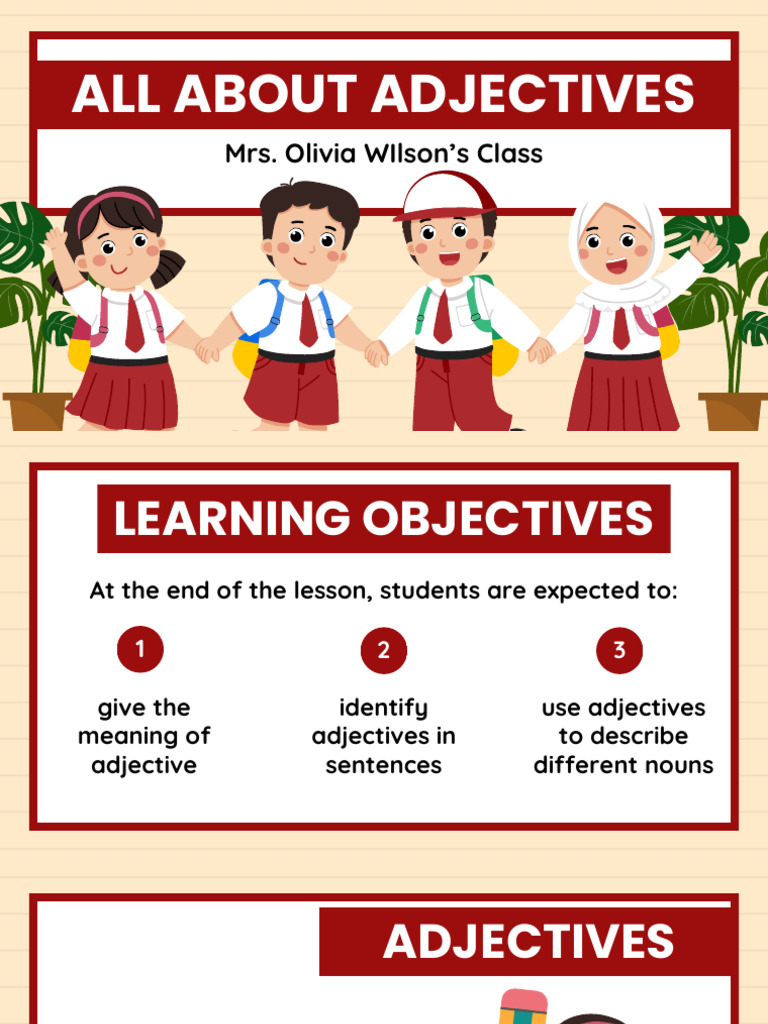 All About English Adjectives Education Presentation | PDF
