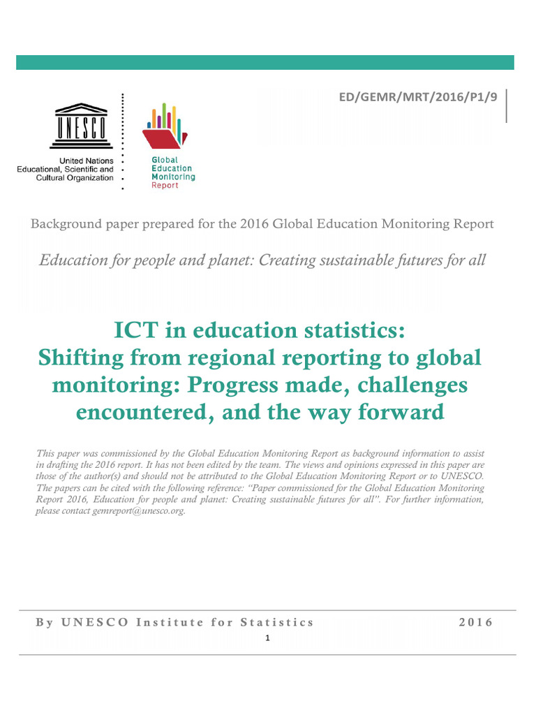 ICT in Education Statistics | PDF | Information And Communications ...