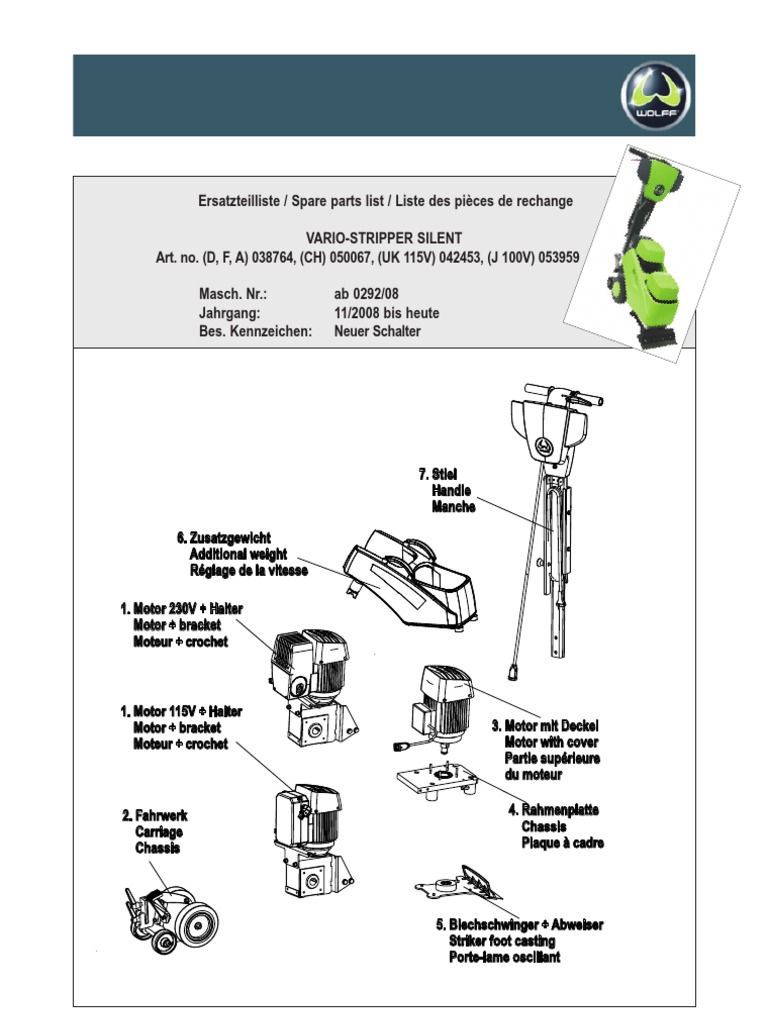 Vario Parts Diagram