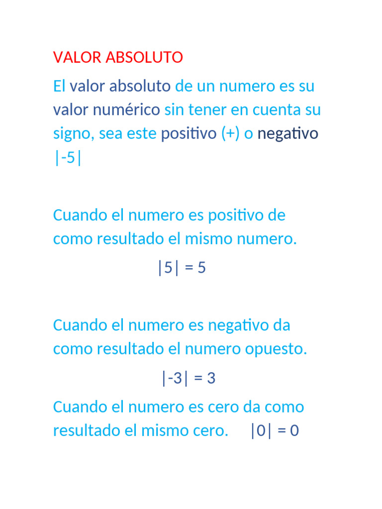 Entendiendo el Valor Absoluto | PDF