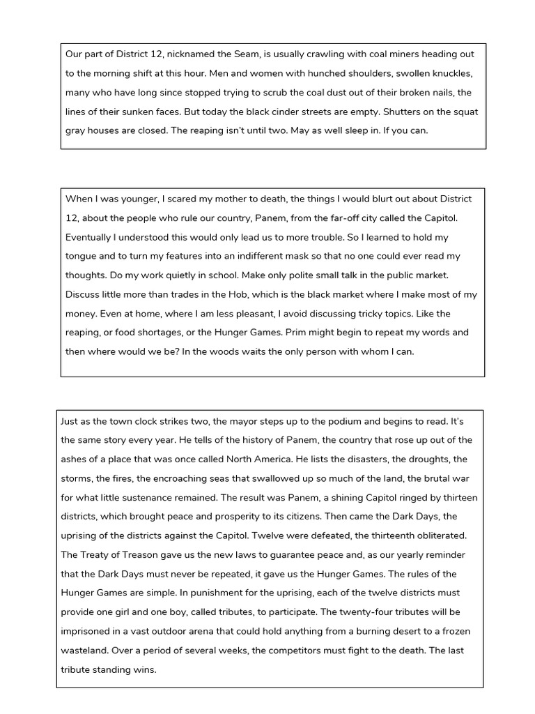 Hunger Games: The Reaping and Rules | PDF | The Hunger Games