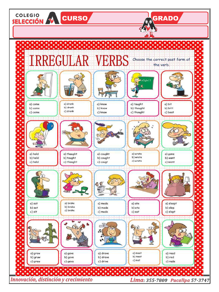 Regular and Irregular Verbs | PDF
