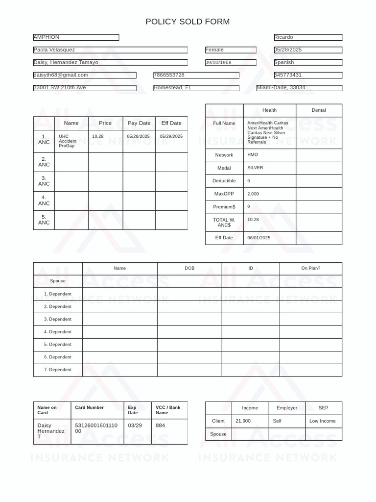 Health Insurance Policy Sold Form | PDF | Chess Theory | Chess
