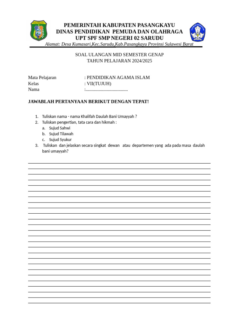 Soal PPKN Mid 2023 2024 | PDF