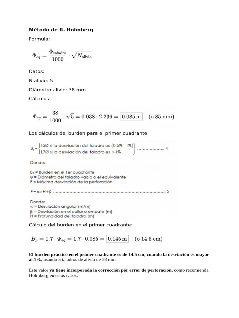 Método de R Holmberg-Desarrollo | PDF