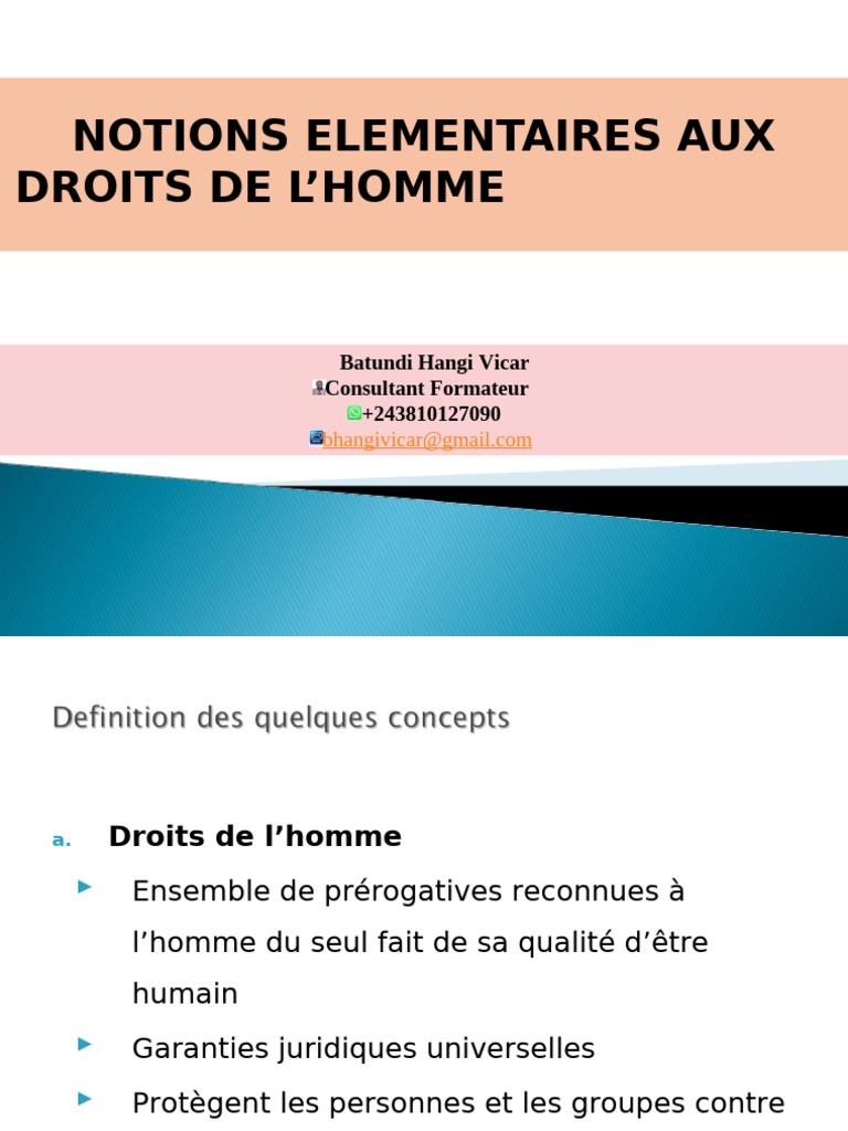 Notions fondamentales des droits humains | PDF | Droits de l'homme ...