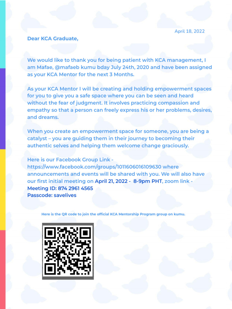 KCA Mentorship Program Introduction | PDF