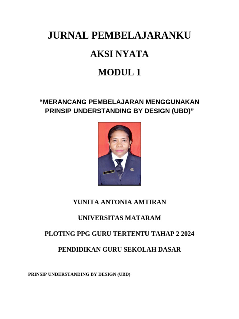 Jurnal Pembelajaran Modul 1 - Yunita A. Amtiran - PGSD | PDF