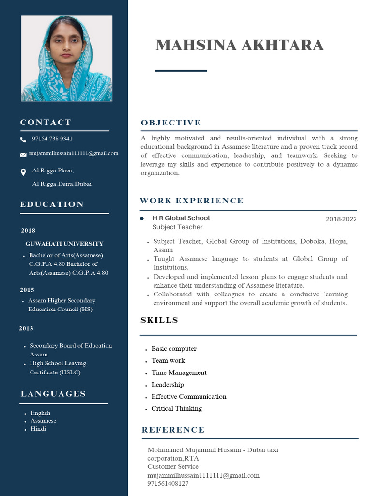 Blue Simple Professional CV Resume | PDF