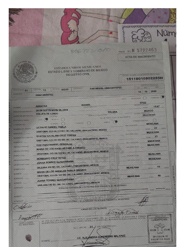 Acta Nacimiento Arantxa | PDF