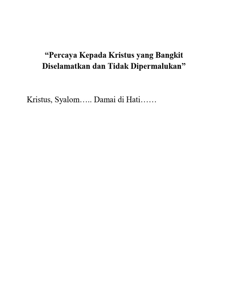 Khotbah Dan Doa Syafaat Dodi | PDF