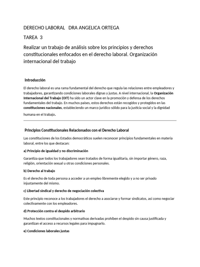 Derecho Laboral Dra Angelica Ortega | PDF | Derecho laboral ...