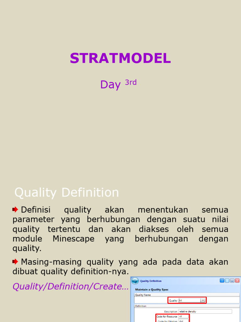 Tutorial Minescape v5.7 - Stratmodel Day 3 | PDF